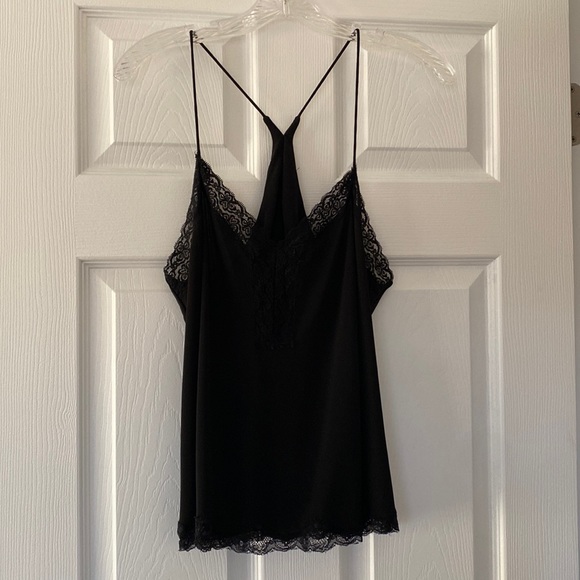 Express | Tops | Express Black Lace Trim Racerback Cami Large | Poshmark